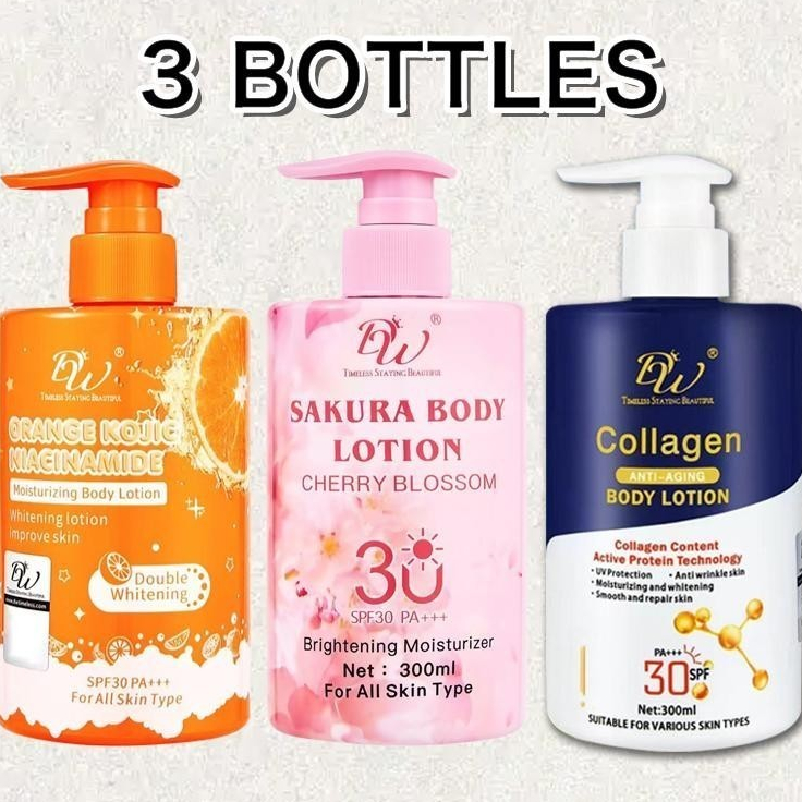 3Pcs DW Lotion 3 Bottles Carich Whitening Moisturizing Brighten Smooth ...