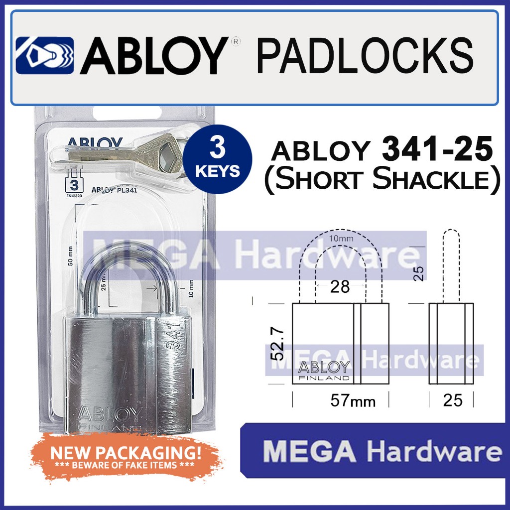 Abloy Original Padlock Heavy Duty PL330/50 or PL 330/25 or PL341/50 or ...