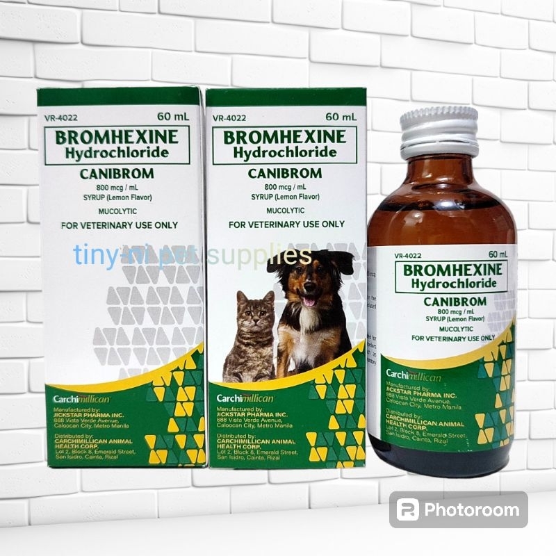 Canibrom Syrup for Pet Dog Cat|60ml Mucolytic Agent for RESPIRATORY ...