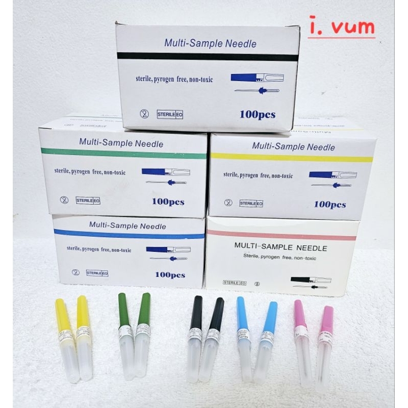 MULI-SAMPLE NEEDLE 100's/box (G18, G20, G21, G22, G23) NO FLASHBACK ...