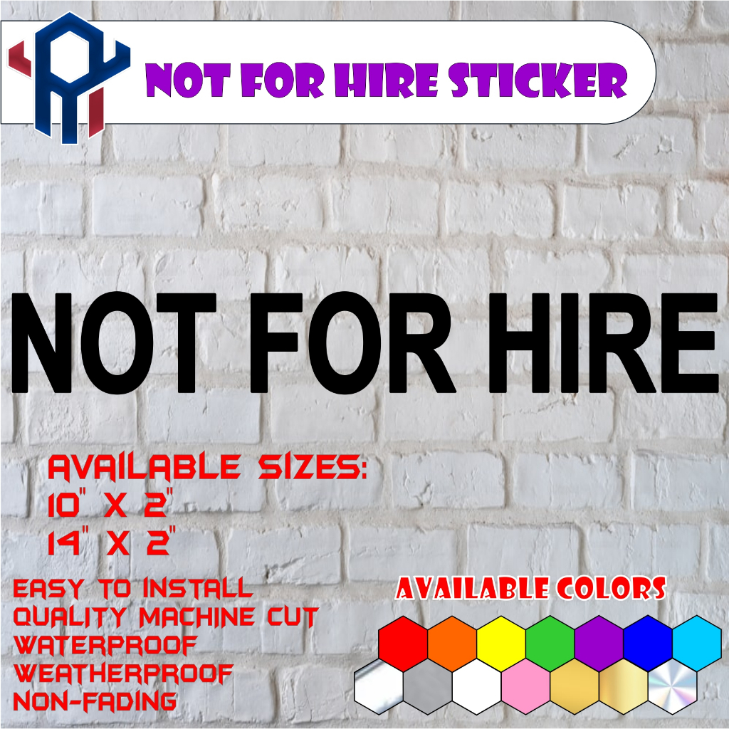 NOT FOR HIRE truck van l300 jeepney sticker machine cut waterproof ...