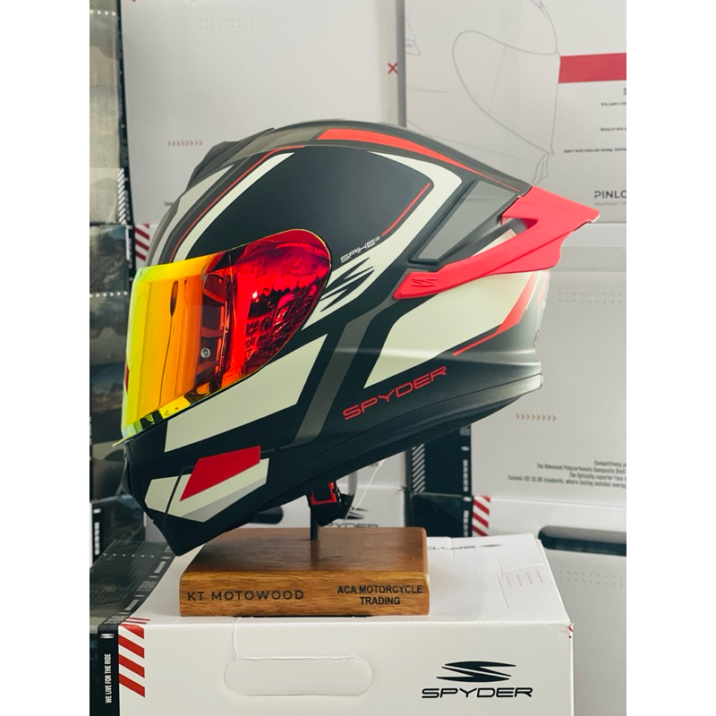 SPYDER SPIKE 2.0 G SB- Fullface Single Visor Helmet with FREE CLEAR ...