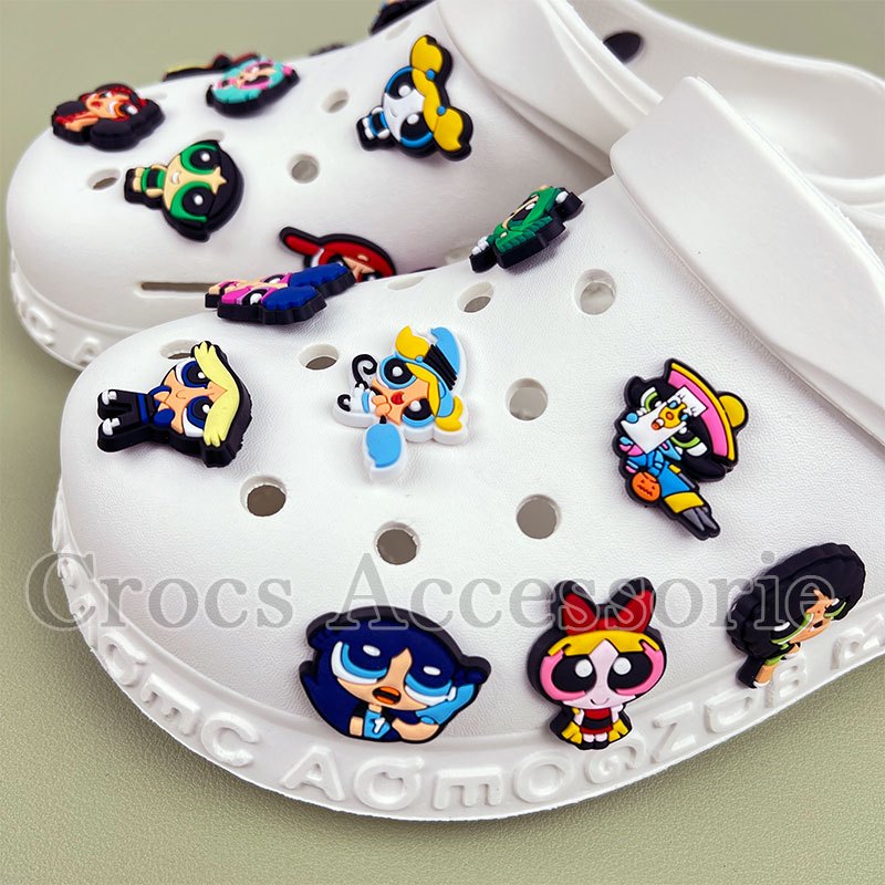 for Crocs Jibbitz Powerpuff Girls Cute Cartoon Pattern Shoes Buckle ...
