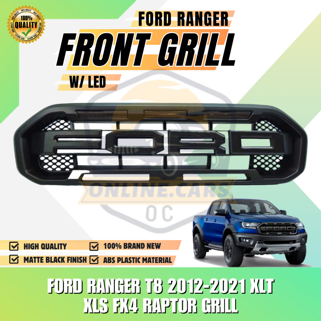 OC Car Front Grill for Ford Ranger T8/Raptor 2012-2021 XLT XLS FX4 ...