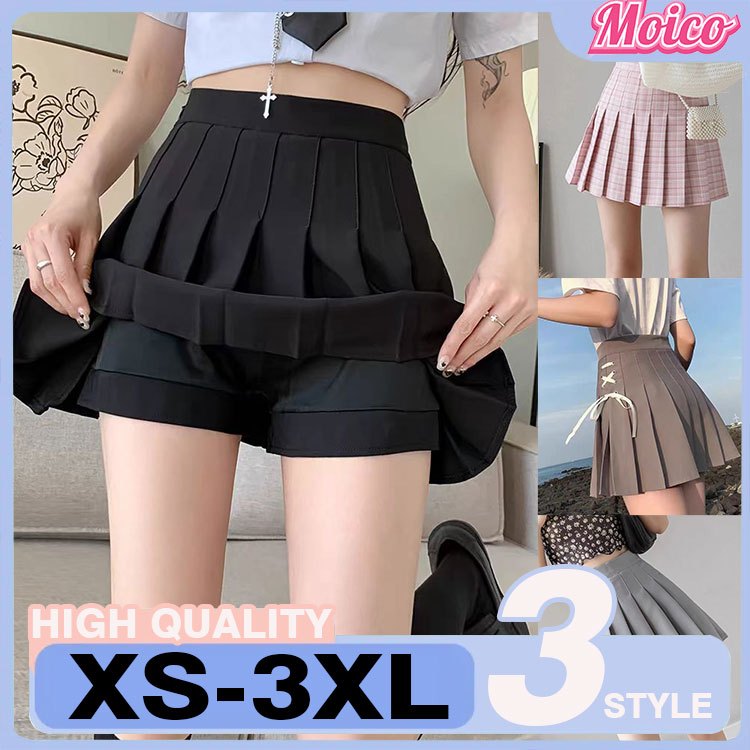 【NEW】MOICO Korean Fashion Prevent Wrinkles Womens High Waist Skirt ...