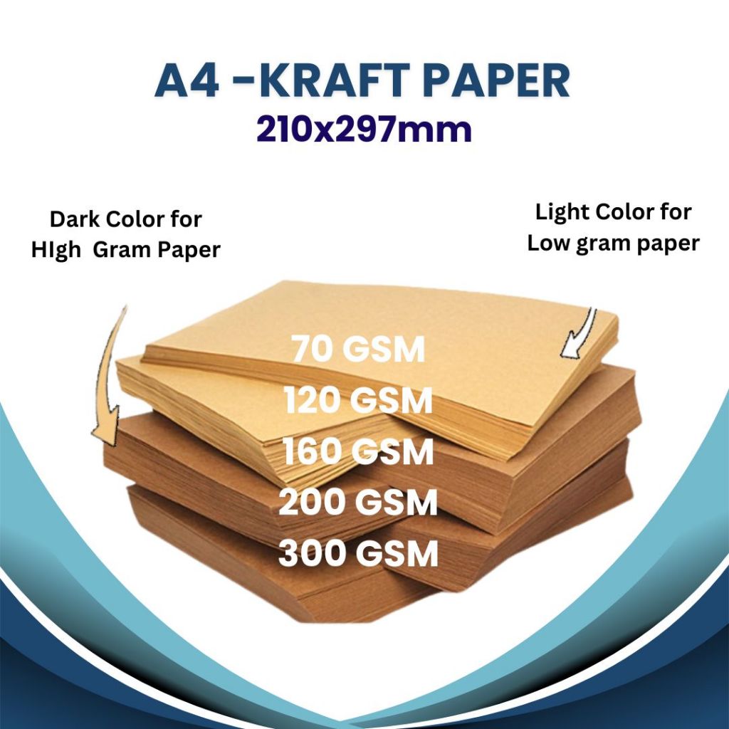 A4 KRAFT PAPER/BOARD 70GSM - 300 GSM Thick Paperboard | Shopee Philippines
