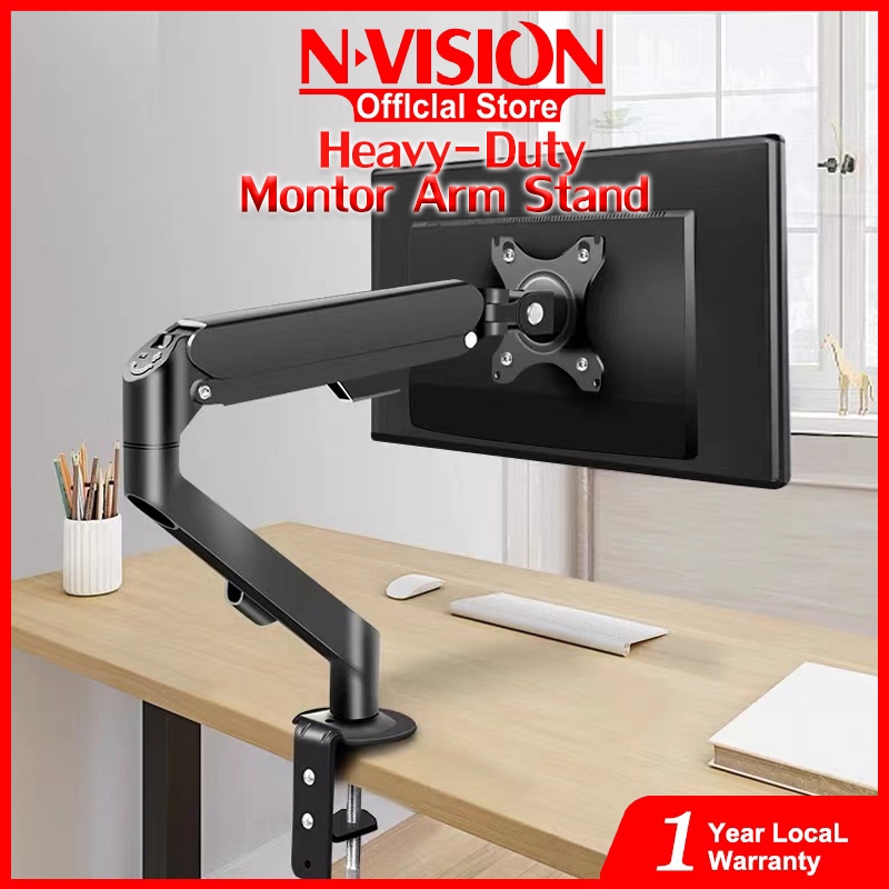 Single Monitor Desk Stand Full Motion Swivel Arm Gas Spring For 13-32 ...