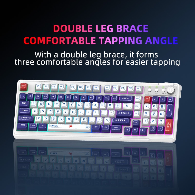 Centr Wired Gaming Keyboard Mecha Gundam Style 98 Keys USB Mechanical ...