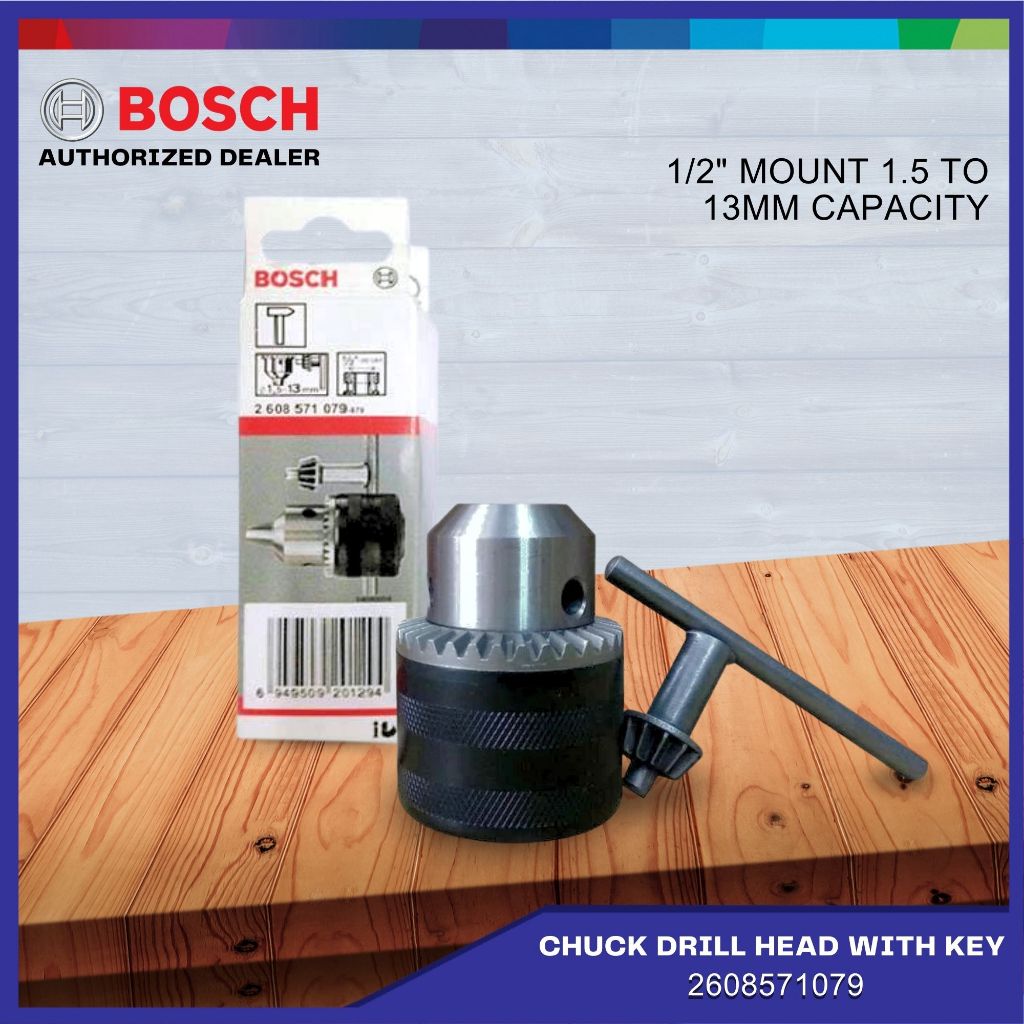 Bosch Chuck Drill Head with Key 1/2" Mount 1.5 to 13mm Capacity ...