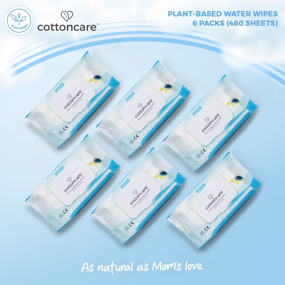 Cottoncare™ (480 pcs) Organic Plant-Based Water Wipes Unscented Baby ...