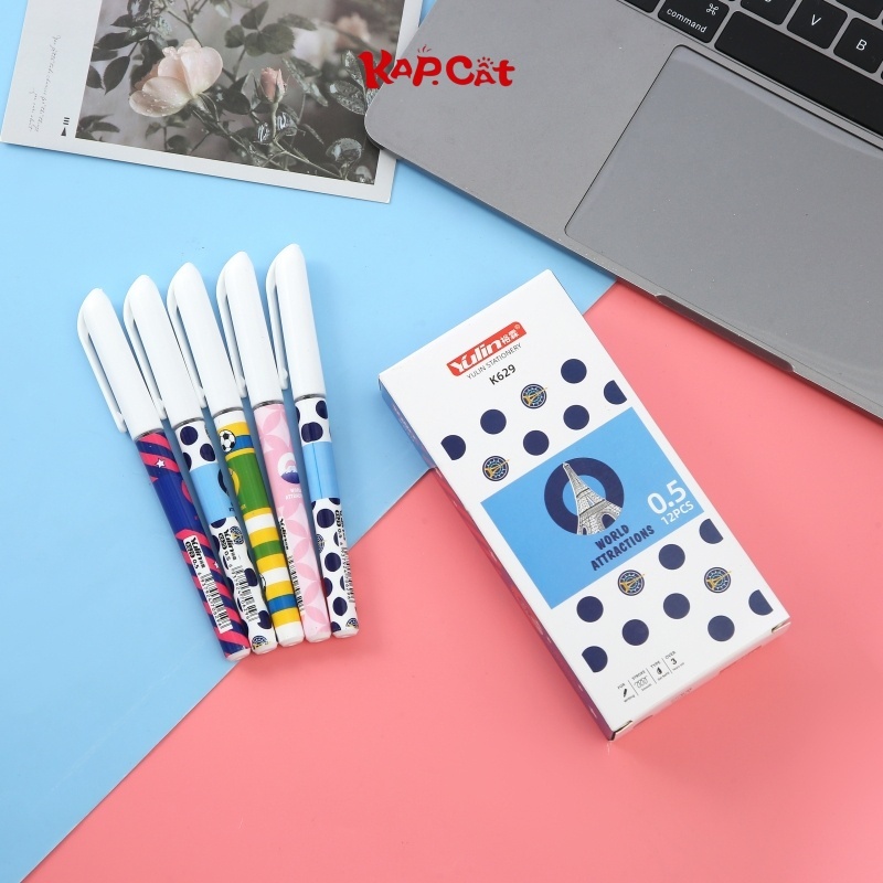 KAP.CAT YULIN K629 GEL PEN 12PCS SCHOOL SUPPLIES/GIVEAWAYS | Shopee ...