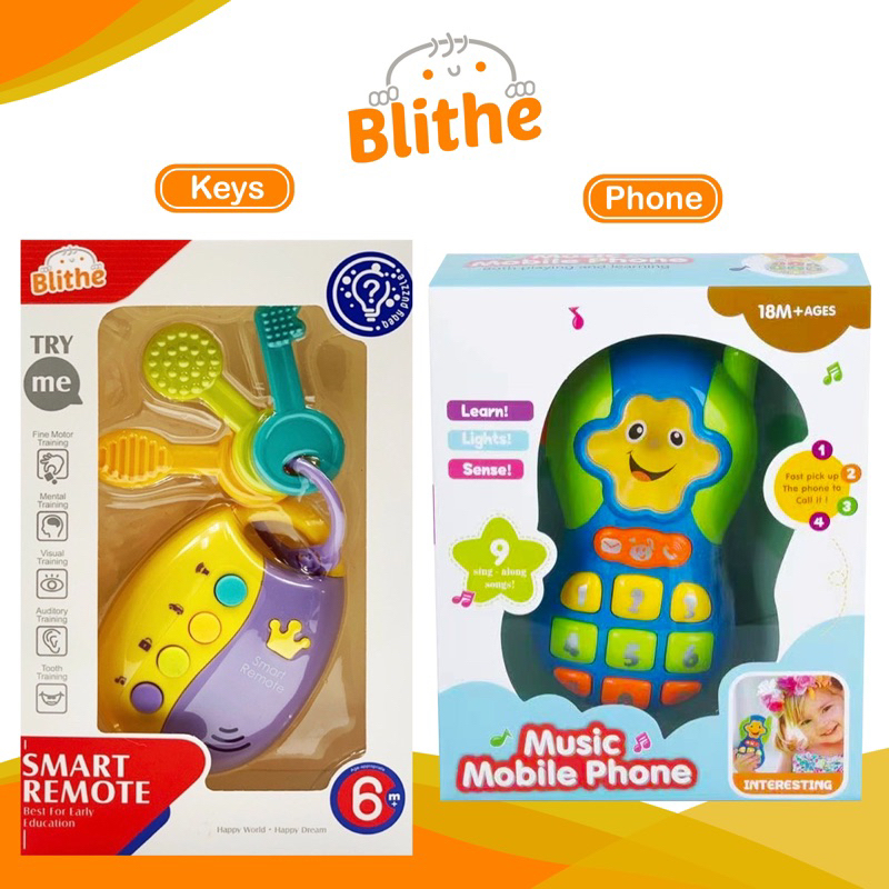 blithe teether musical toy mobile smart phone keys remote for baby bird ...