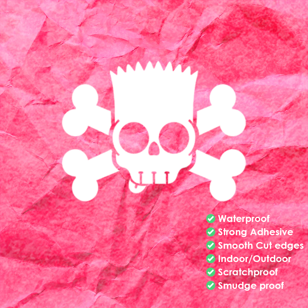 BART SIMPSONS SKULL Die-Cut Vinyl Sticker Decal car motorcycle laptop ...