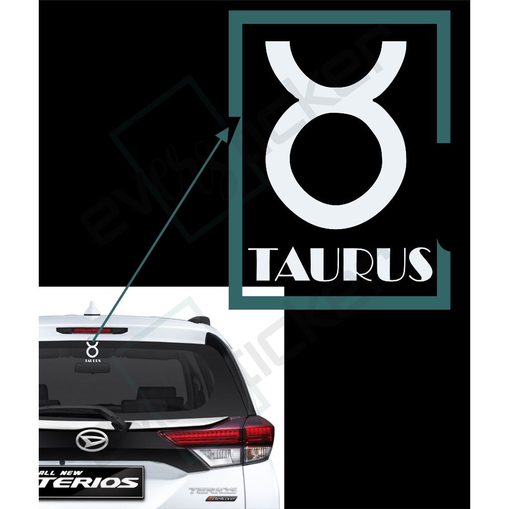 Zodiac Sign Taurus Sticker V1 for car, motorcycle, laptop, guitar, wall ...