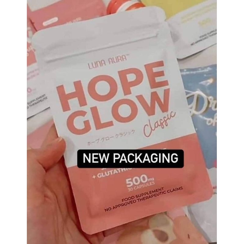 LUNA AURA HOPE GLOW ADVANCED GLUTATHIONE 500mg 30capsules | Shopee ...