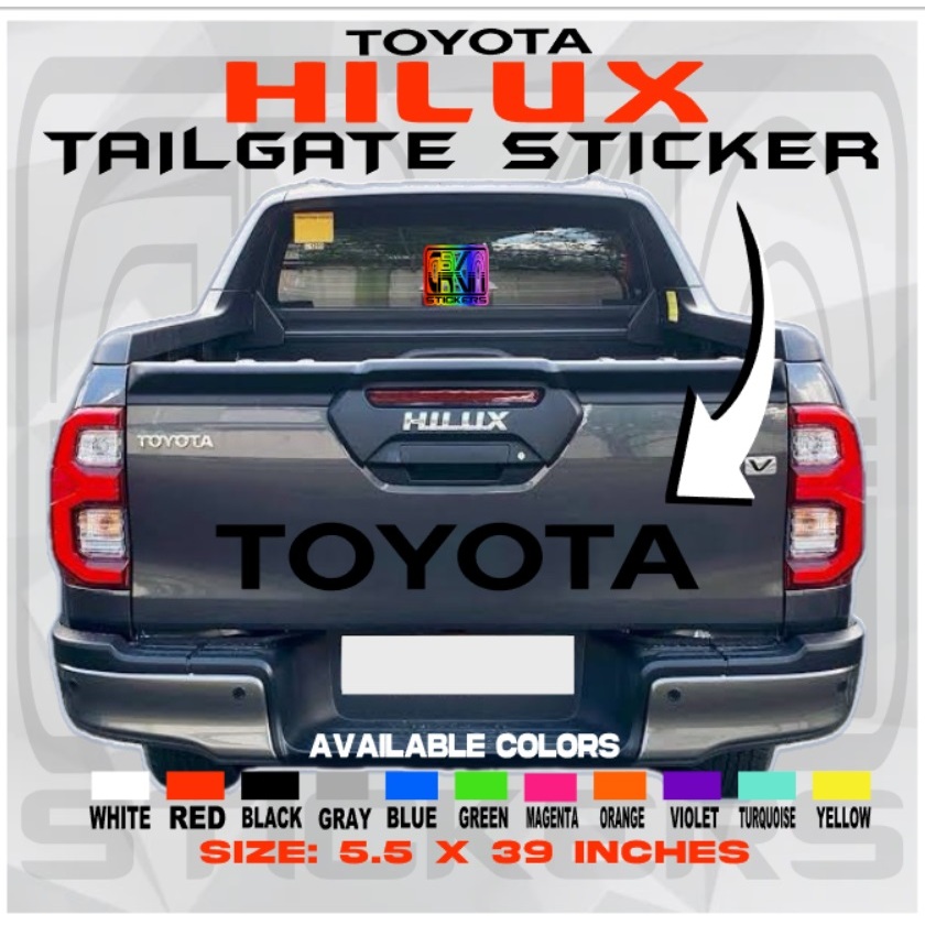 Toyota Hilux Revo / Hilux Conquest / Roco / GR Tailgate sticker decals ...