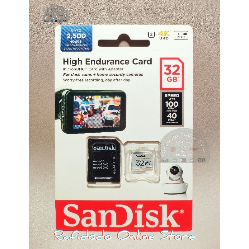 SanDisk High Endurance Card 32GB micro SD Card Best for CCTV and ...