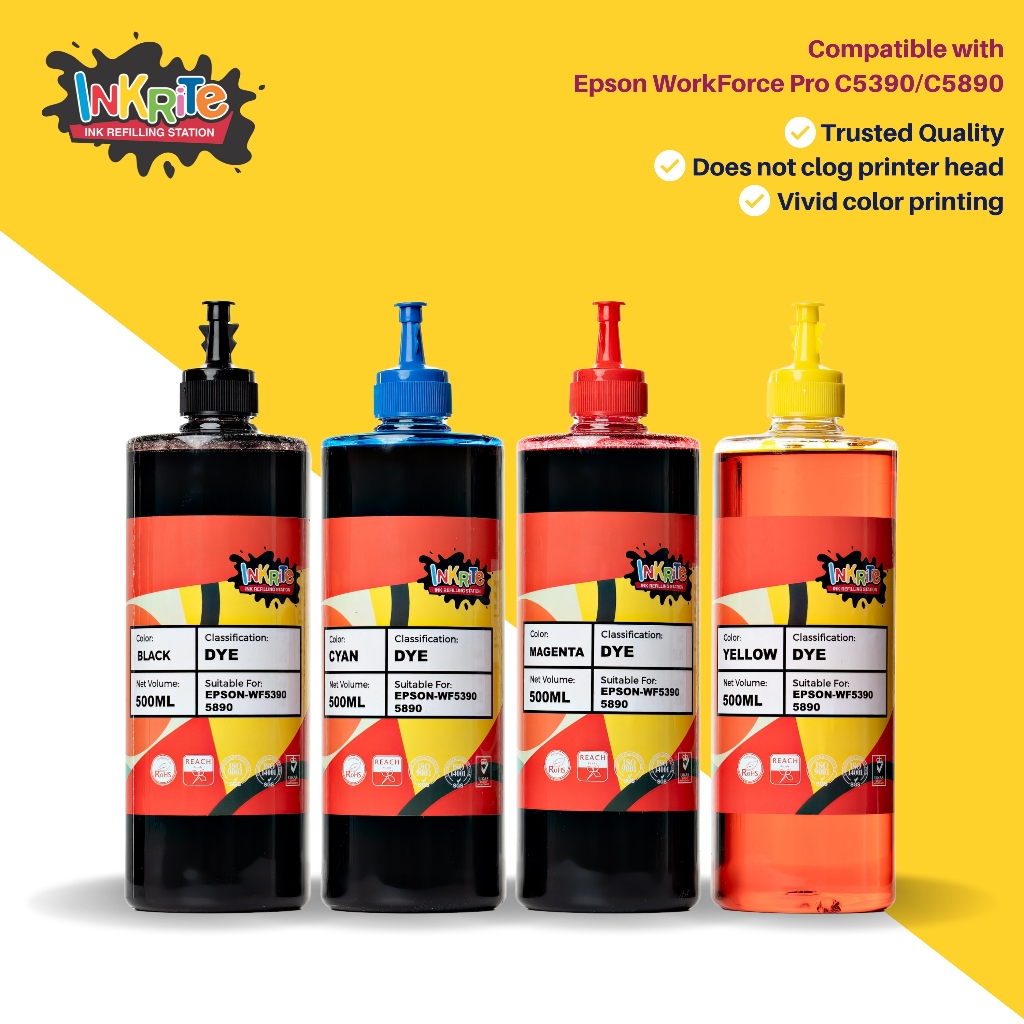 Inkrite Ink for Epson WorkForce WF-C5390 C5890, 500 ml | Shopee Philippines