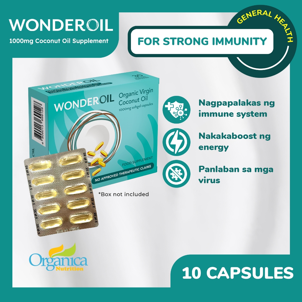 [ For Improved Immune System ] WonderOil 1000 mg Organic VCO (10 ...