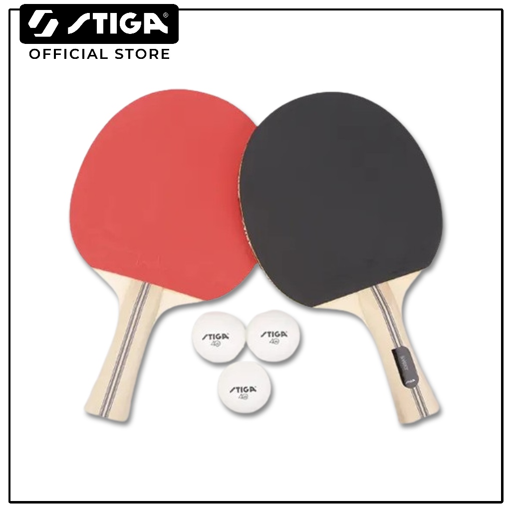 Stiga Sway Table Tennis Bat 2 Rackets 3 Balls Pingpong Racket HobbyBat ...