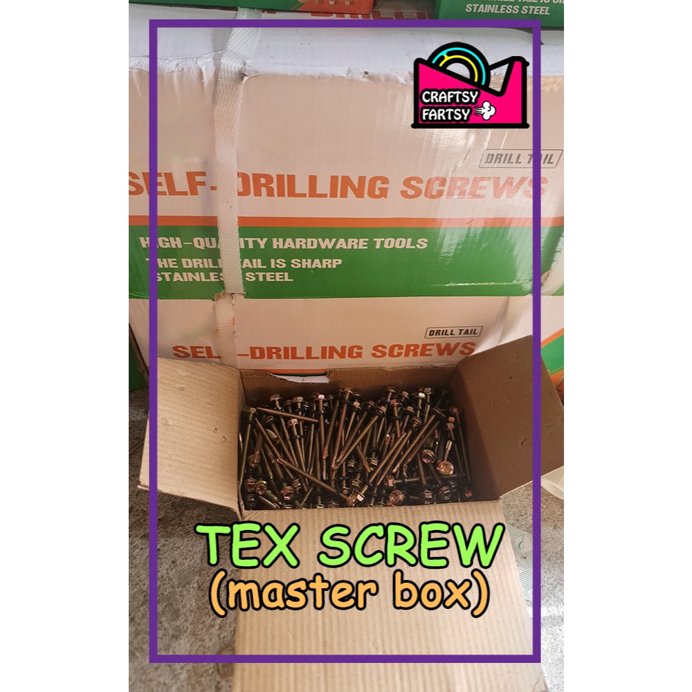 (PER MASTER BOX) Tex Screw Metal Wood 1inch (25mm) to 3inches (75mm) 1 ...
