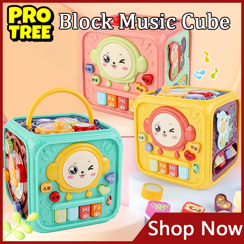 Multi-functional Toddler Baby Music Hexahedron Geometric Blocks ...