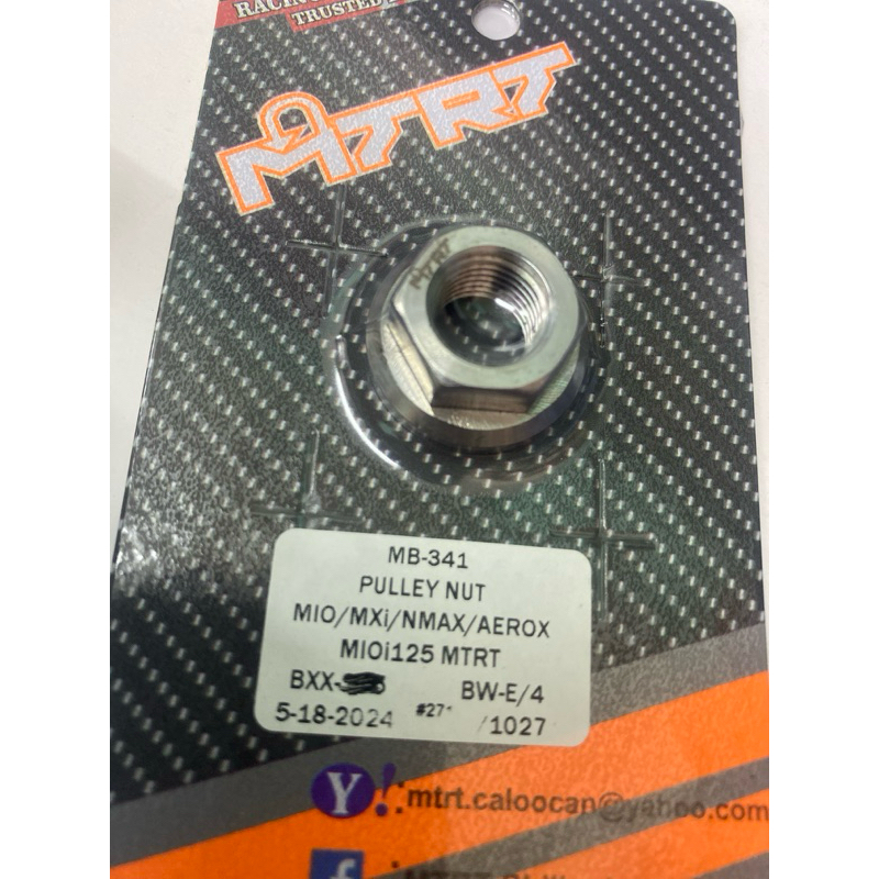 PULLEY NUT for MIO/MXI/NMAX/AEROX/M3 MTRT #M12 made in taiwan | Shopee ...