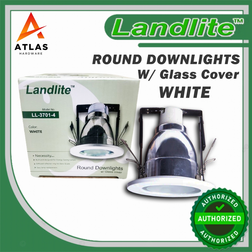 Landlite round downlights w/ glass cover white original | Shopee ...