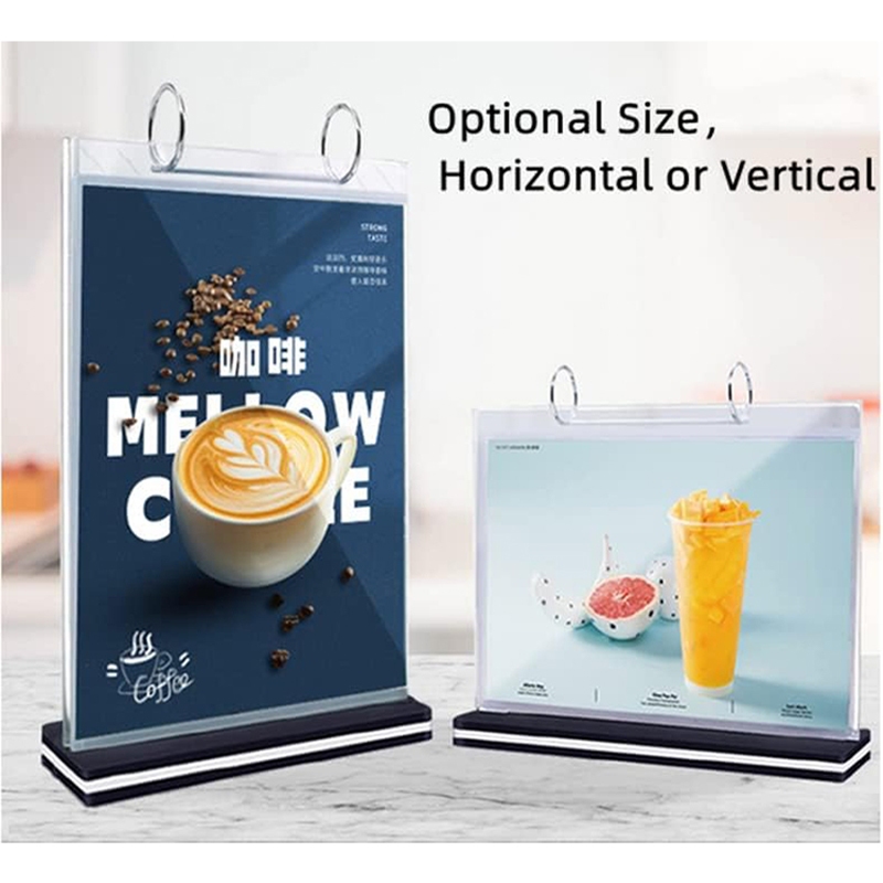 Table menu stand display A4 size promos holder Acrylic Double sided ...