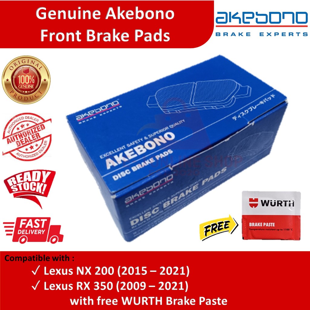 Genuine Akebono Front Brake Pads for Lexus NX 200 (2015 - 2021), Lexus ...
