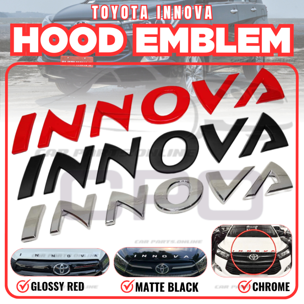 CPO ABS INNOVA Letters Car Auto Front Hood Emblem Badge Sticker Logo ...