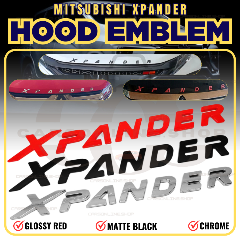 COS MITSUBISHI XPANDER Letters Car Auto Front Hood Emblem Badge Sticker ...