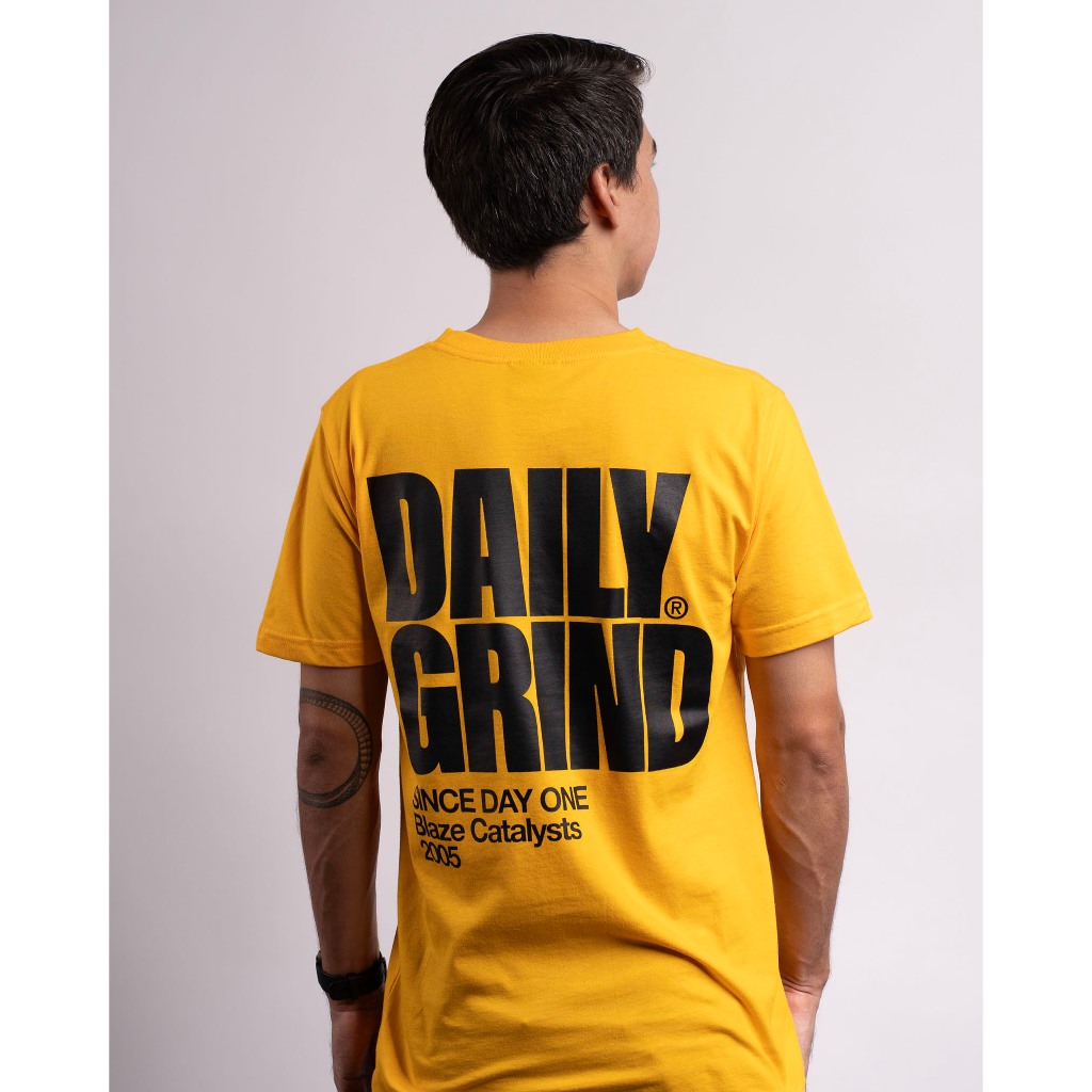 DAILY GRIND BLAZE TSHIRT CHROME YELLOW/BLACK | Shopee Philippines