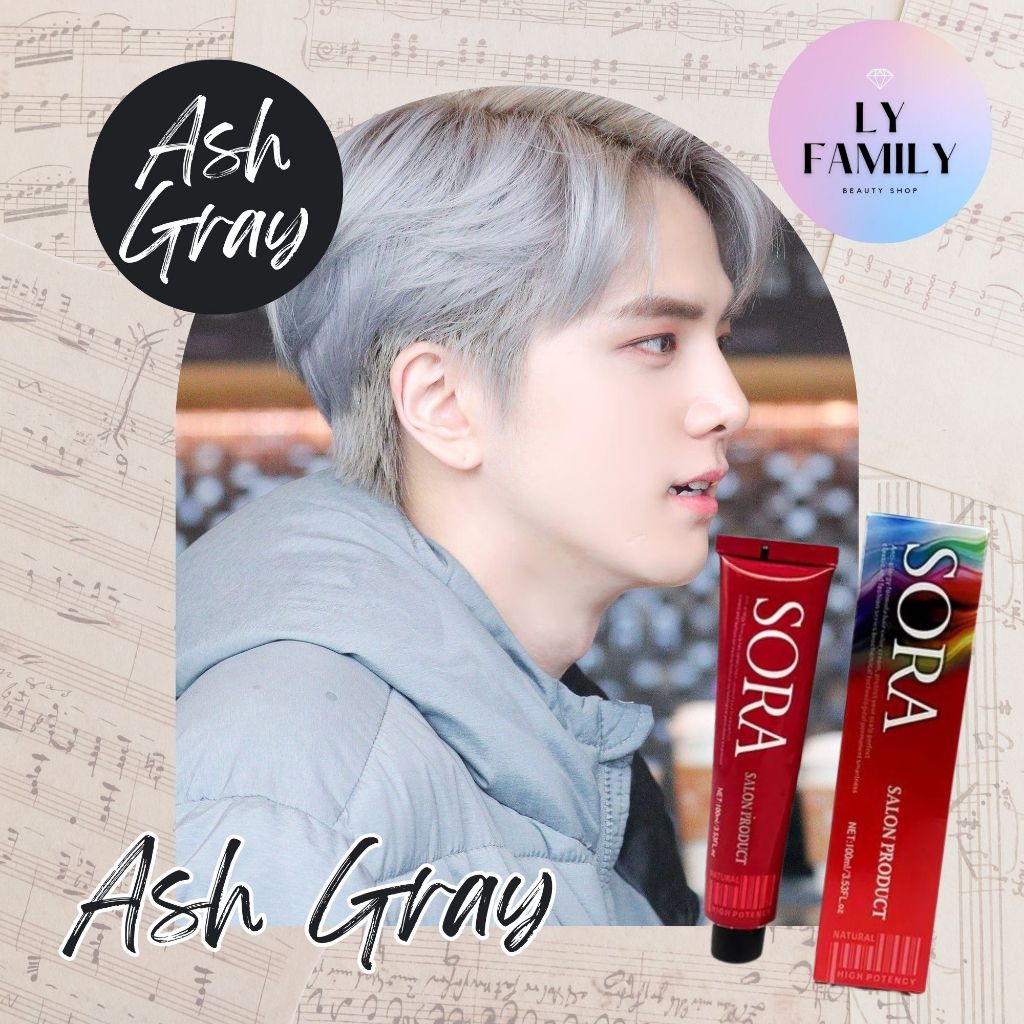 Ash Gray Hair Dye Color Sora Hair Color Dye | Shopee Philippines