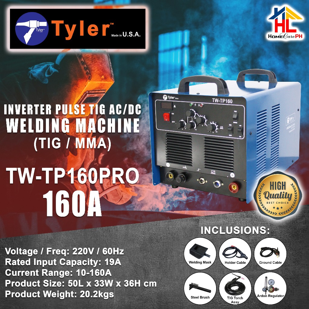 Tyler TW-TP160PRO Inverter Pulse TIG AC/DC Professional Series Welding ...