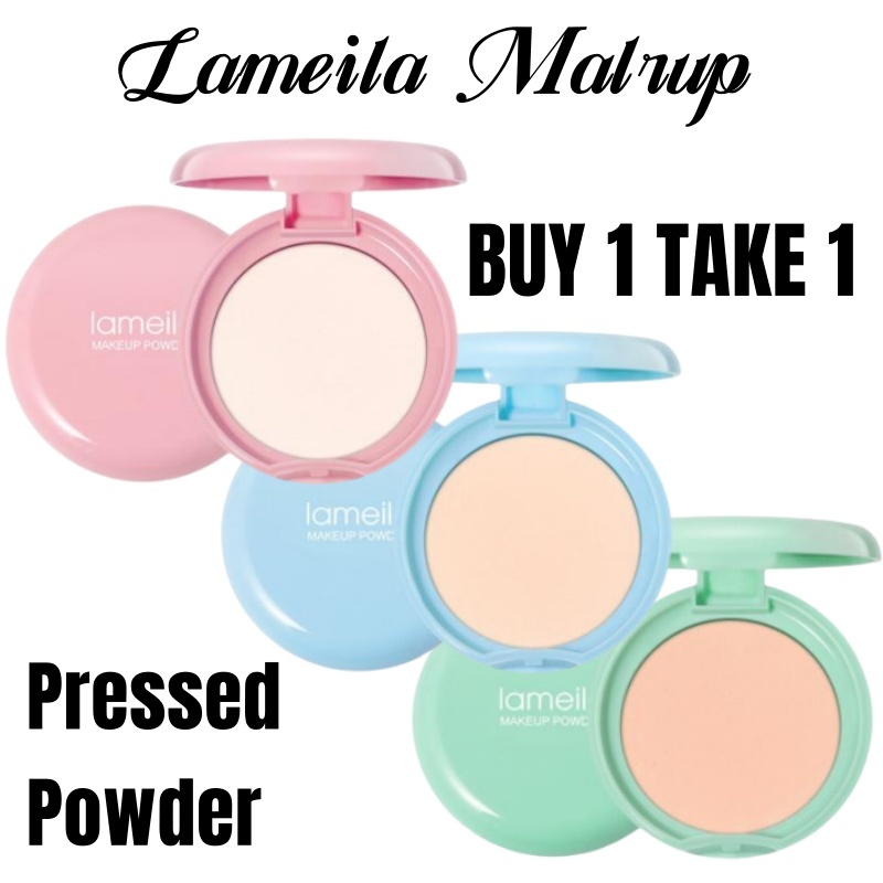 【BUY 1 TAKE 1】LAMEILA Whitening Pressed Powder Waterproof Oil Control ...