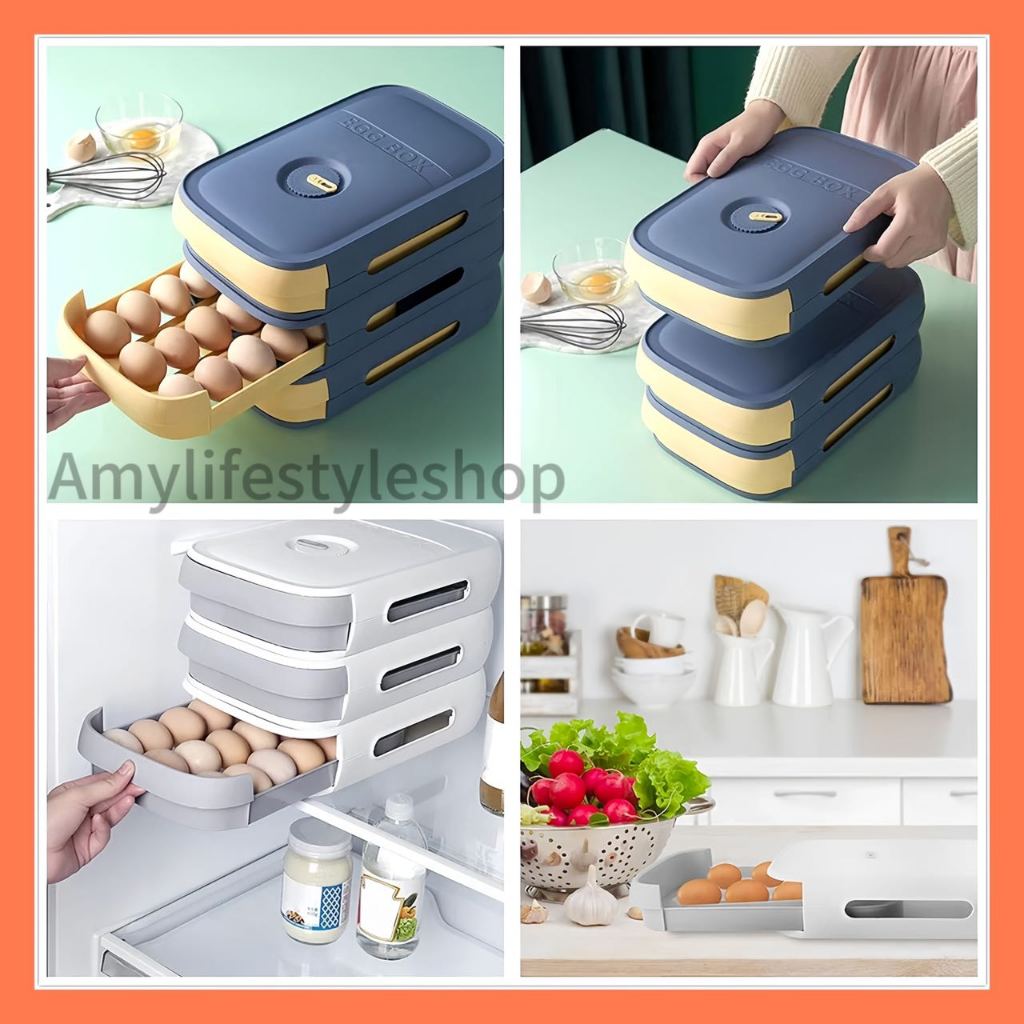 COD Drawer Type Egg Storage Box durable organizer(random color | Shopee ...