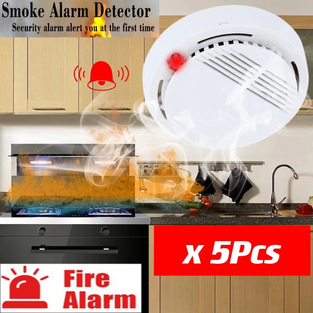 Smoke Alarm All-round Smoke Fire Detector Alone 9V Battery Operated ...