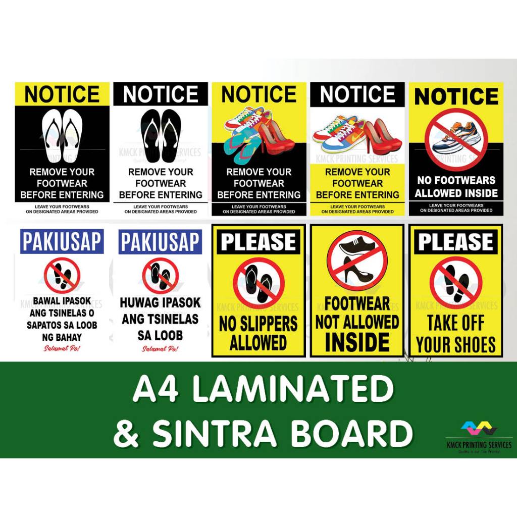 No Slippers, Remove your footwear, Take Off your Shoes, Bawal Ipasok ... No Slippers, Remove your footwear, Take Off your Shoes, Bawal Ipasok ...