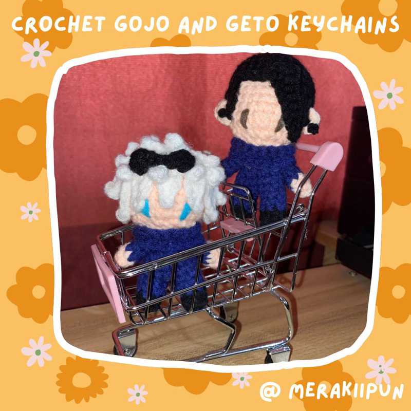 Crochet Gojo Satoru & Geto Suguru Keychains Jujustu Kaisen Anime ...