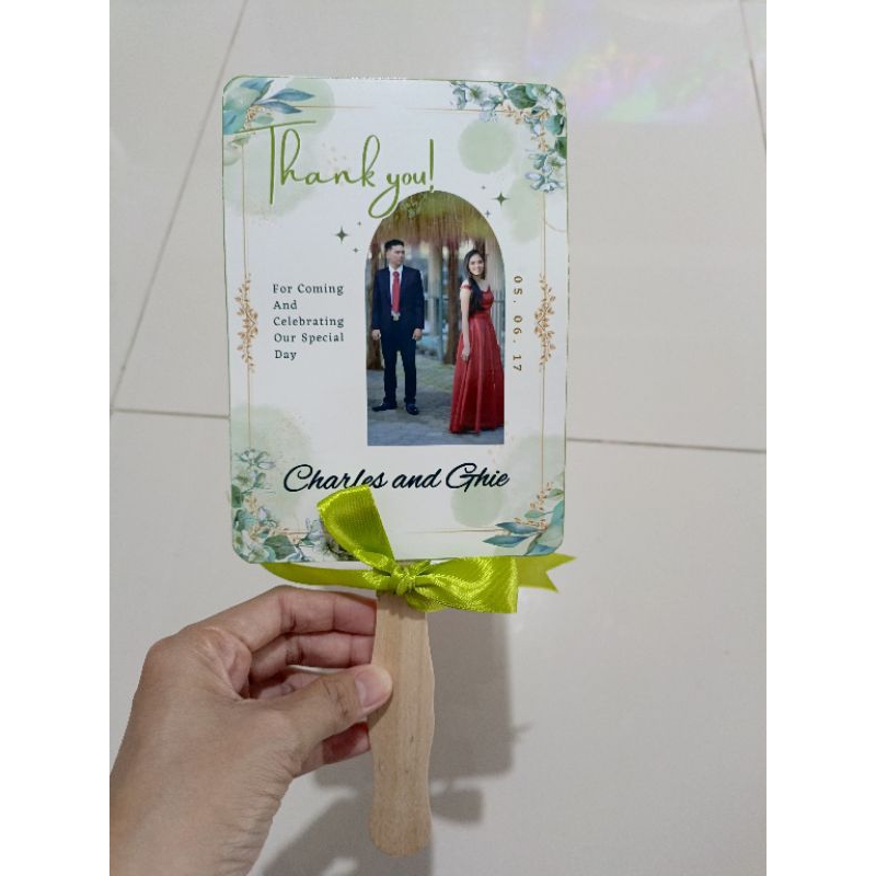 Personalized & Customized Paper Fan with ribbon Souvenirs (For Any ...