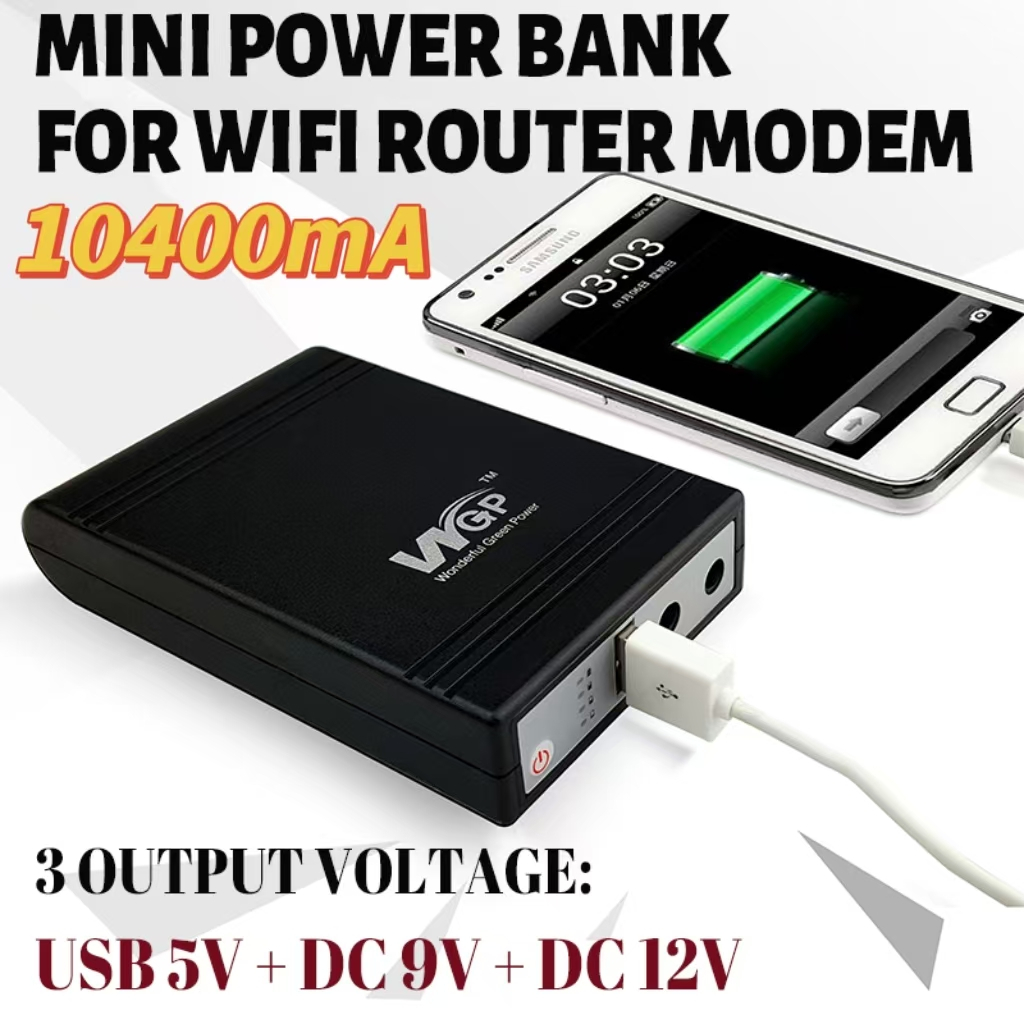 10400mA Wifi Router Modem Mini Backup Power Supply DV Online Router USB ...