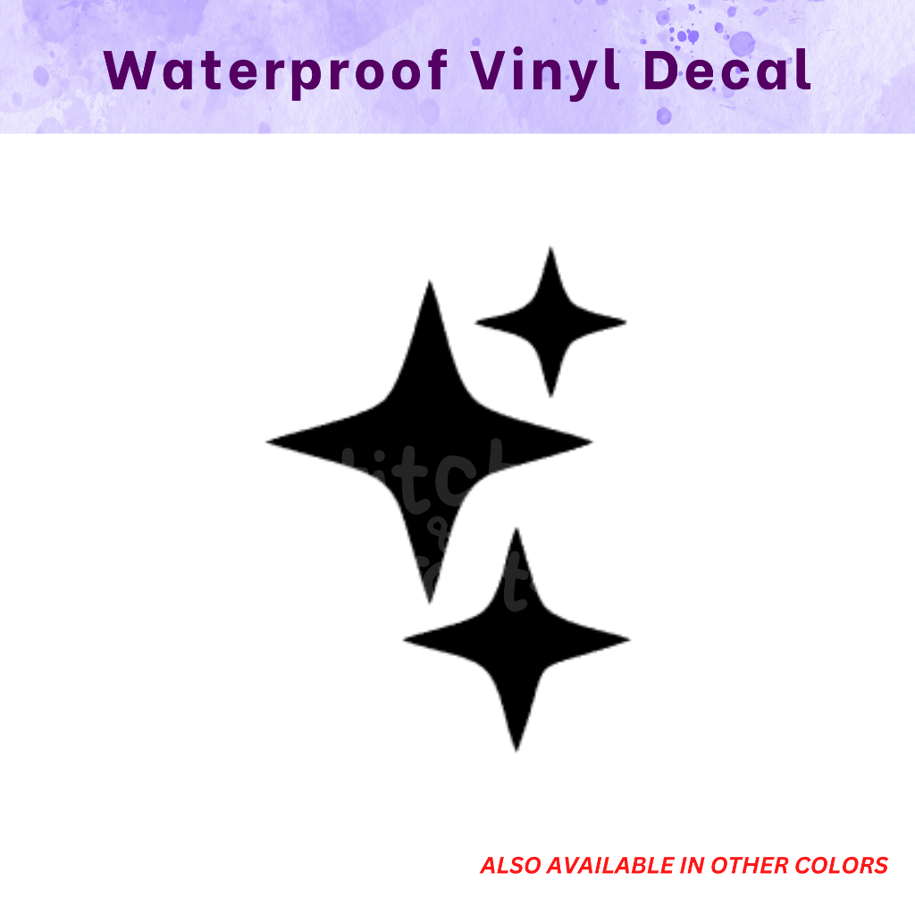 3 Stars sparkle logo sticker vinyl decals | Shopee Philippines