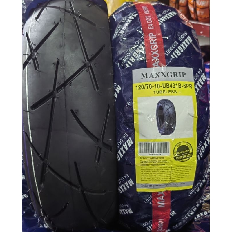 MAXXGRIP TIRE TUBELESS 120/70/10 FREE SEALANT | Shopee Philippines