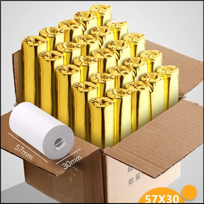 100 Rolls 57mm*30mm Size Thermal Receipt Paper Roll Suitable For ...