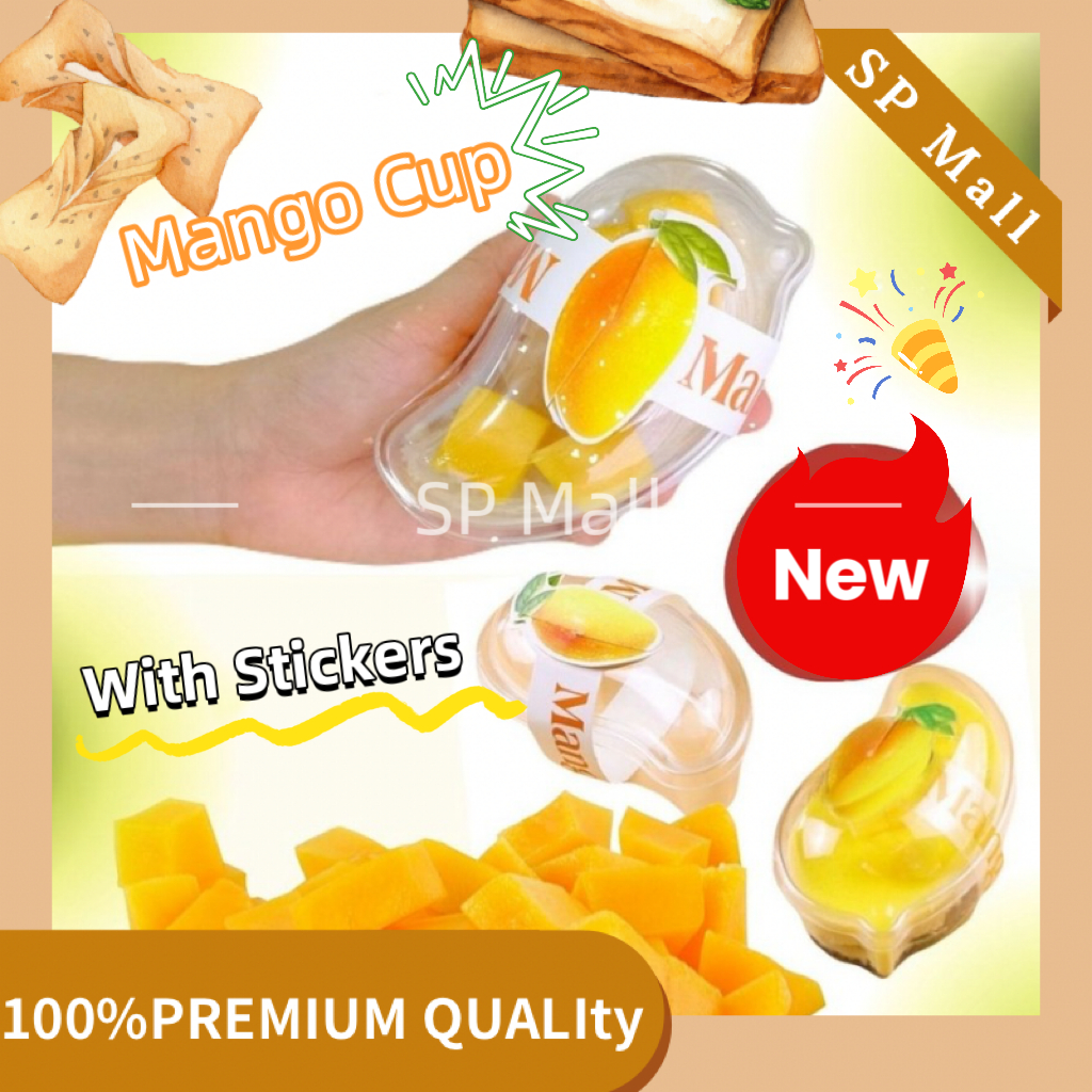 【Free Stickers】50Pcs Mango Shape Mousse Dessert Box With Lid Mango ...