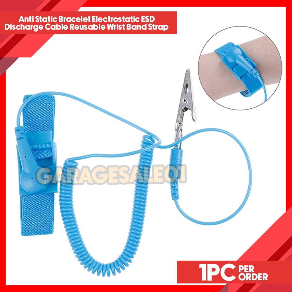 GS Anti-Static ESD Wrist Strap – Reusable Electrostatic Discharge ...