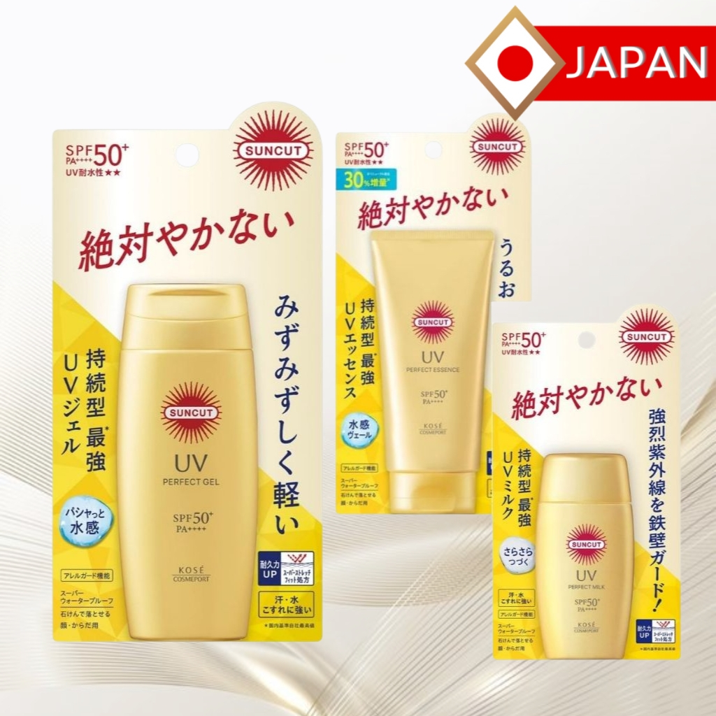 Kose Suncut Perfect UV Gel / UV Essence / UV Milk SPF 50+ PA ++++ / Waterproof/ Sunblock 【Direct ...