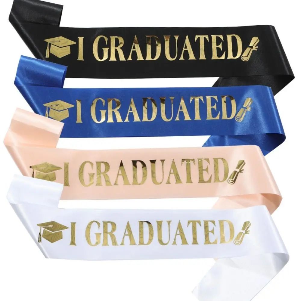 Graduated Satin Sash for Graduation Party Decoration Photo Booth Props ...
