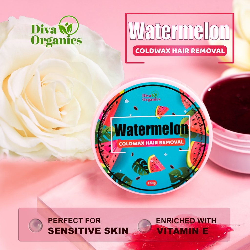 Diva Organics Watermelon Wax Hair Removal Brazilian Underarm, Legs Cold ...